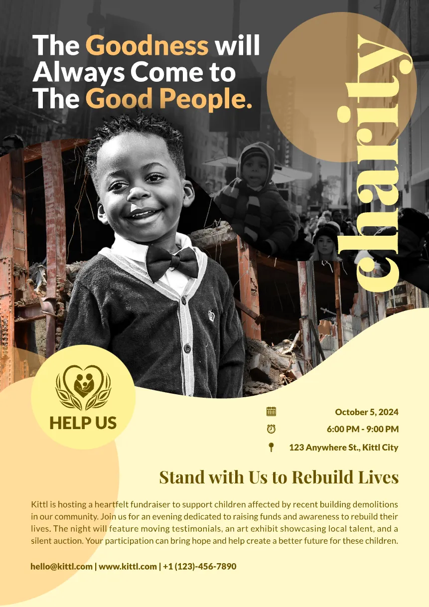Design with fundraiser flyer templates made for graphic designers