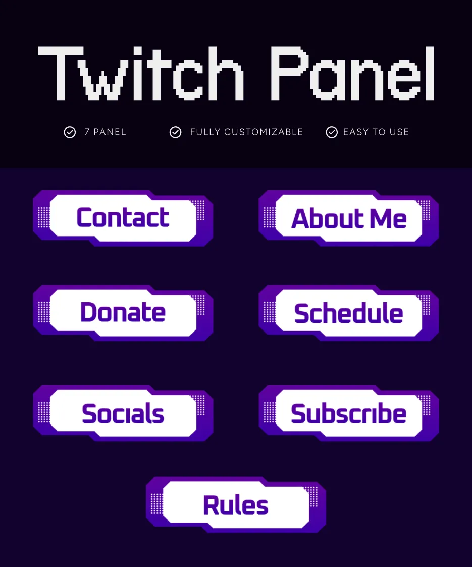 Free and Customizable Twitch Panel Templates - Kittl