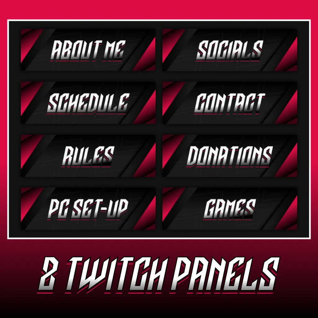 Free and Customizable Twitch Panel Templates - Kittl