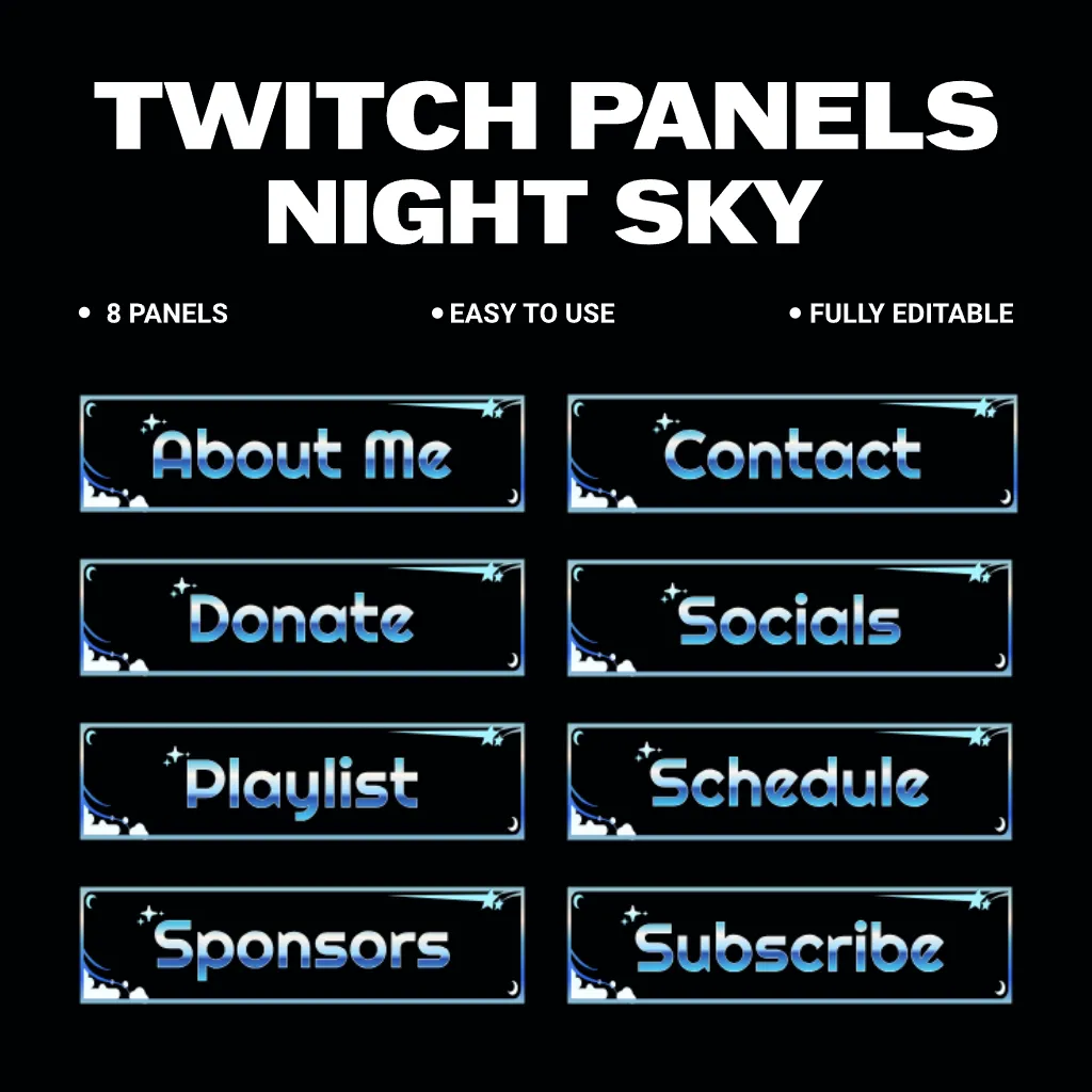 Free and Customizable Twitch Panel Templates - Kittl