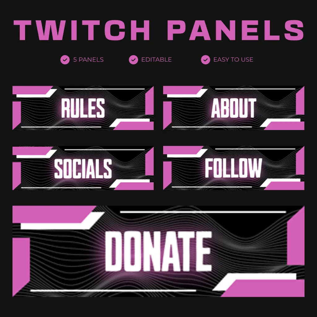 Free and Customizable Twitch Panel Templates - Kittl