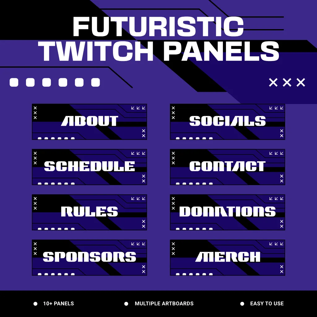 Free and Customizable Twitch Panel Templates - Kittl