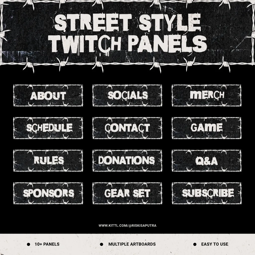 Free and Customizable Twitch Panel Templates - Kittl