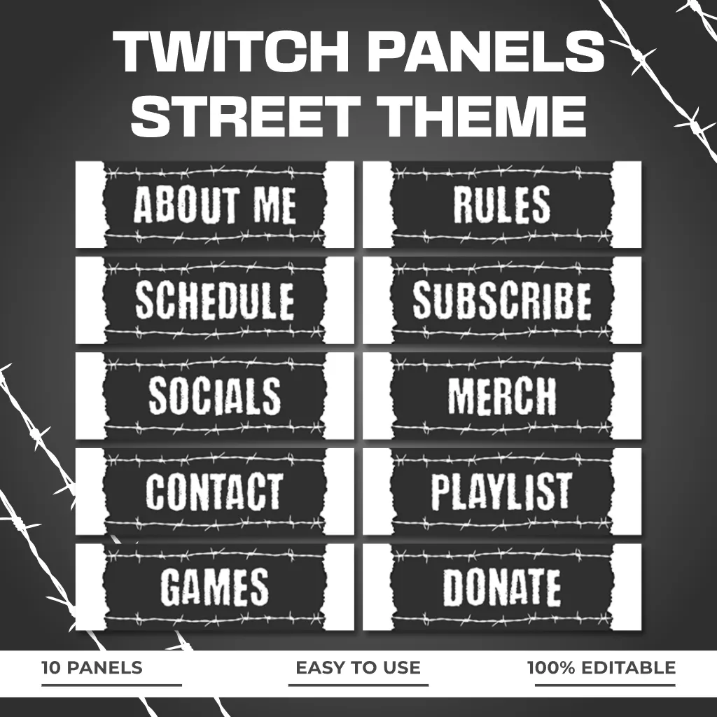 Free and Customizable Twitch Panel Templates - Kittl