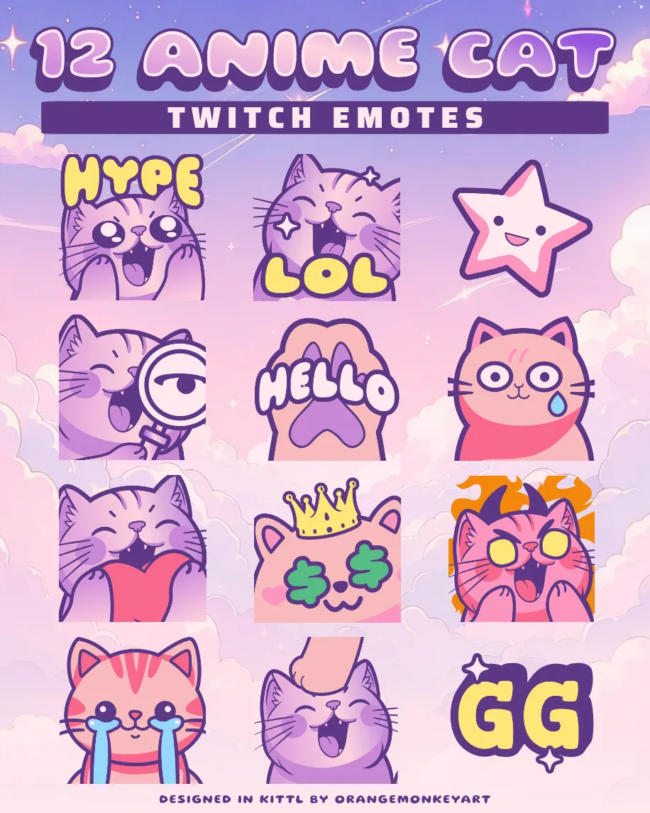 Free, Editable Twitch Emote Templates | Kittl