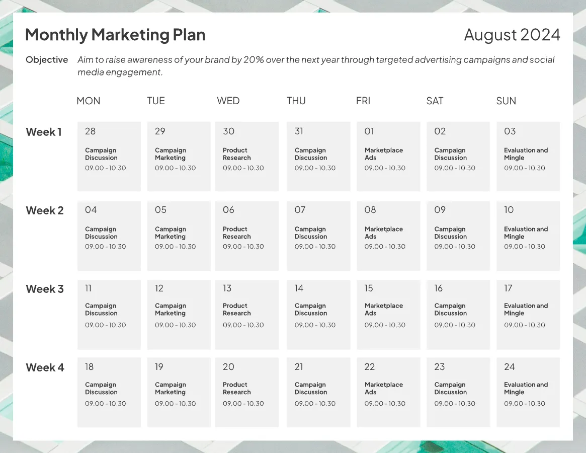 Free and Editable Timetable Templates | Kittl