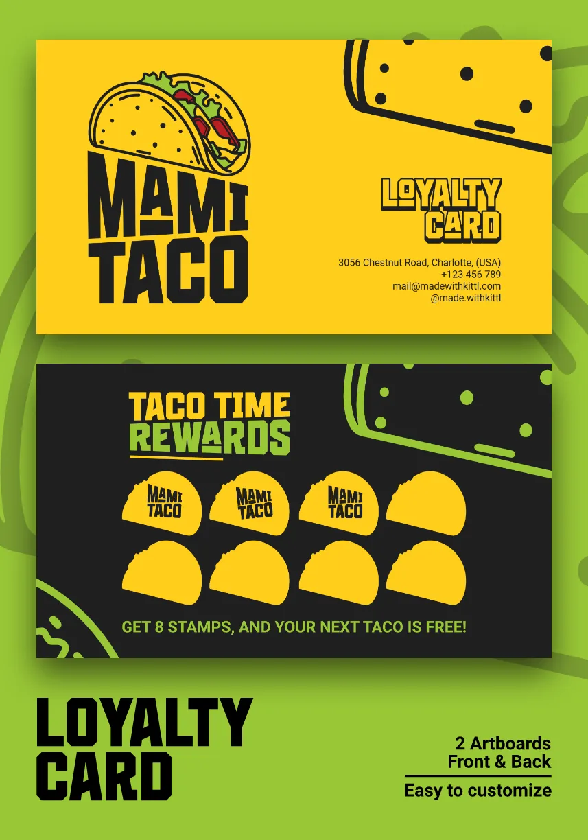 Free, Printable Loyalty Card Templates | Kittl