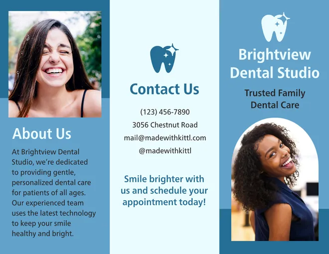 Free Dental Brochure Templates for Dentists - Kittl